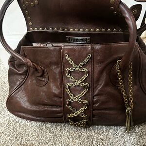 Be & D | Bags | Designer Distressed Leather Bag With Brass Detailing ...